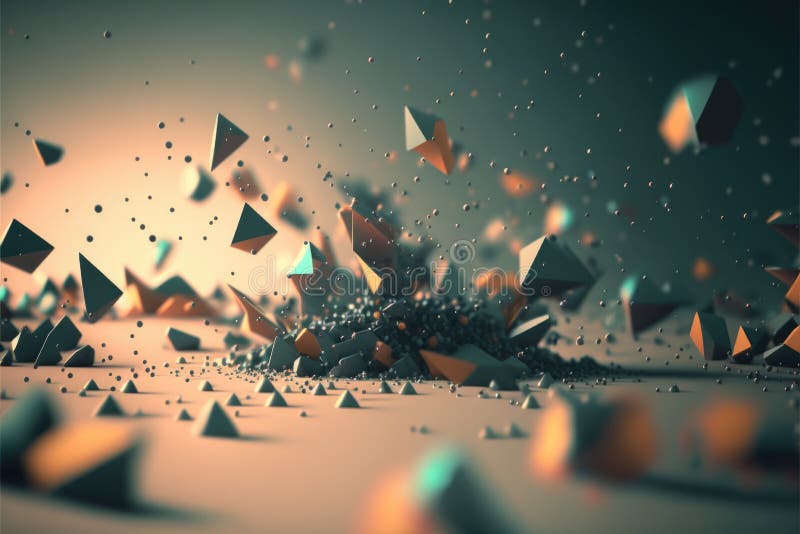 Magnified 3d Particles in the Air on Green Background, Created Using ...