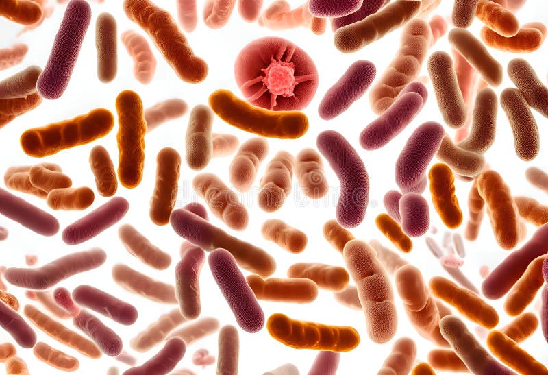 Magnified Image of Bacteria Showing Detailed Structures.AI Generated ...