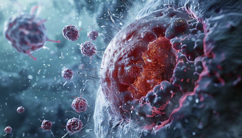 A Magnified Image of a Human Cell Stock Illustration - Illustration of ...