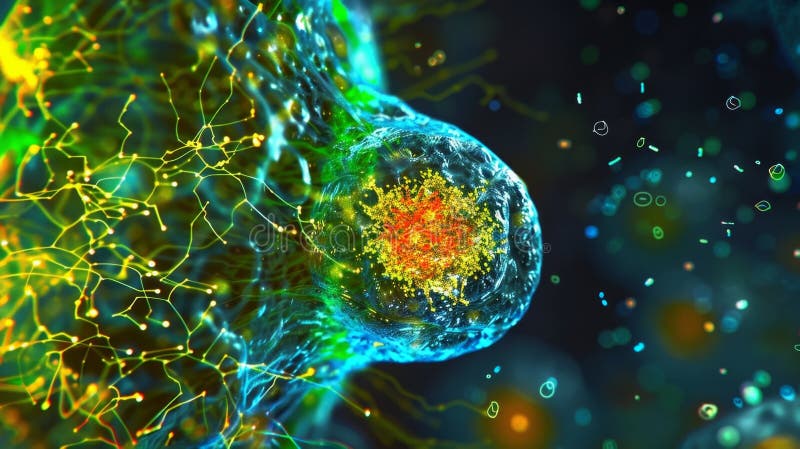 A Magnified Image of a Somatic Cell Nucleus Being Reprogrammed through ...