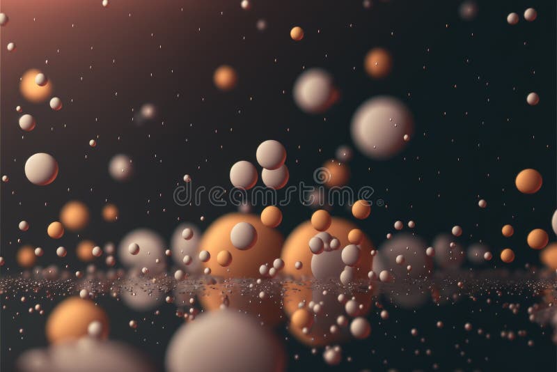 Magnified Orange Liquid Particles Floating in the Air Created Using ...
