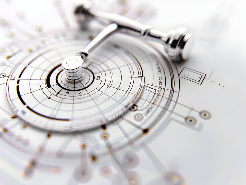 Magnified Registered Trademark Copyright Symbol on Technical Diagram ...