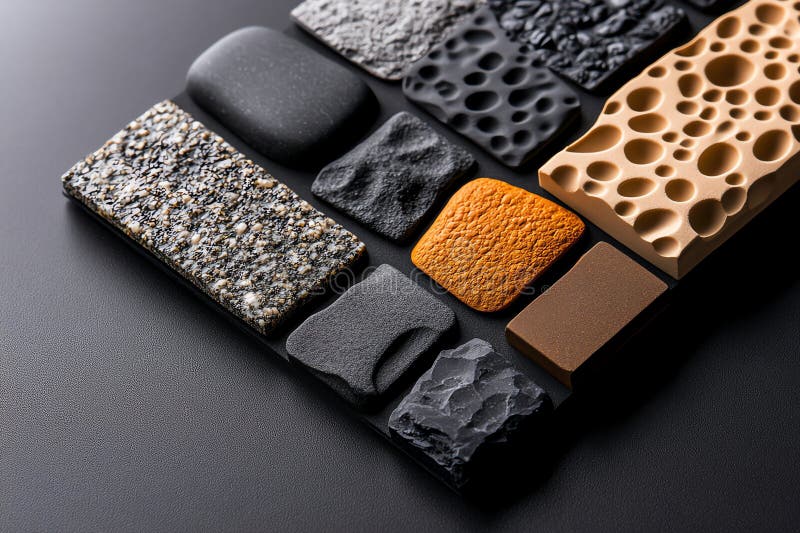 Magnified Textures, Rough Surfaces, Fine Grains Highlight the Tactile Nature of Different ...