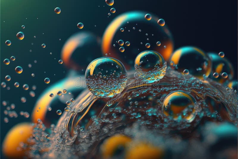 Magnified Transparent Liquid Particles Floating in the Air Created ...