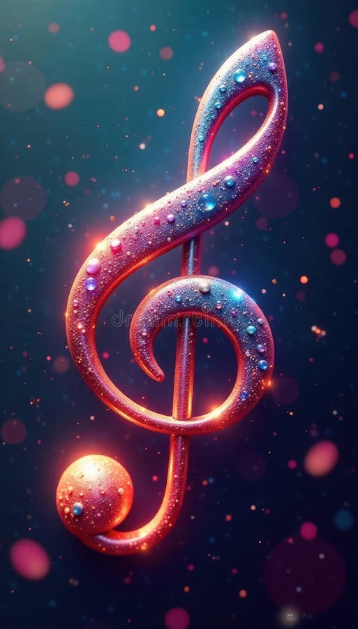 Magnified Treble Clef Dominates Minuscule Notes , Illustration, Art ...