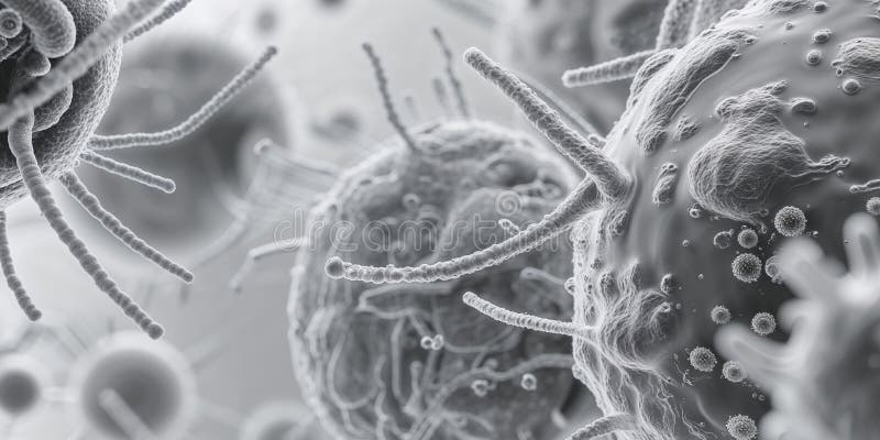 Magnified View of Bacteria Under Microscope Imagery Stock Photo - Image ...