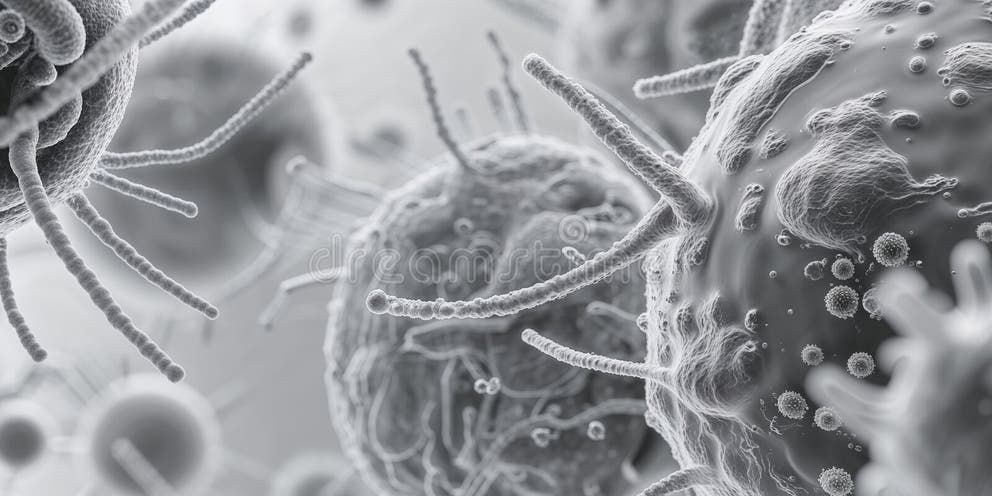 Magnified View of Bacteria Under Microscope Imagery Stock Photo - Image ...