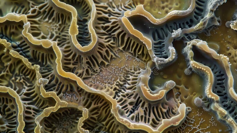 A Magnified View of a Bacterial Colony Showing the Intricately ...