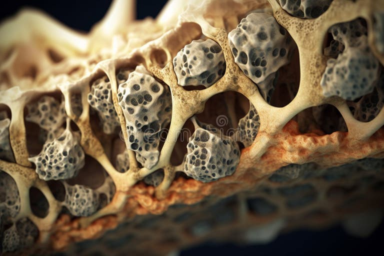 Magnified View of Bone Structure Under the Microscope Stock ...