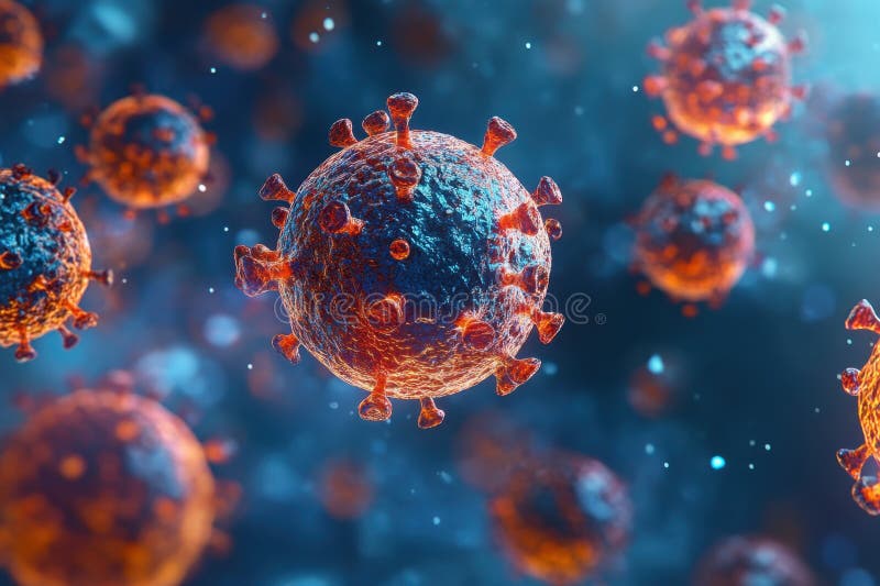 Close-up View of Coronavirus Particles Under a Microscope Revealing ...