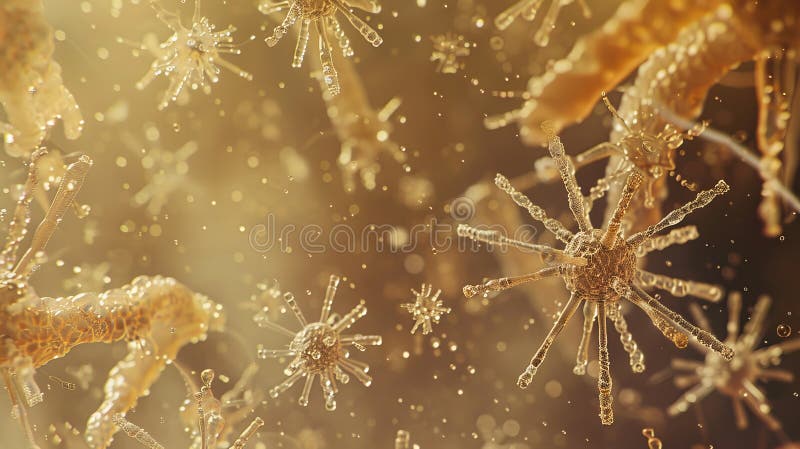 Magnified View of Elongated Virus Rods Under Microscope Showcasing ...