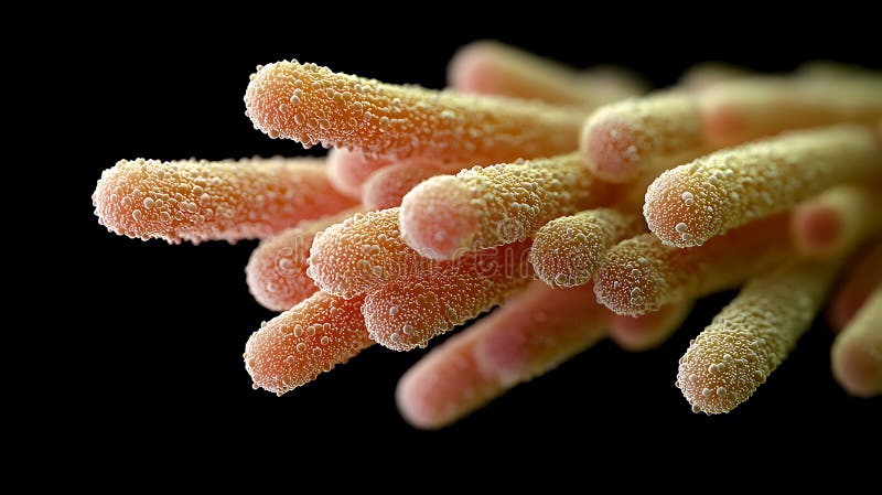 Magnified View of Glowing Probiotic Bacteria with Vibrant Colors and ...