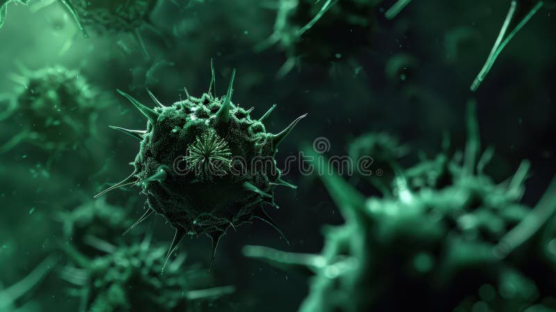 The Virus Under Microscope.AI Generated Image Stock Photo - Image of ...