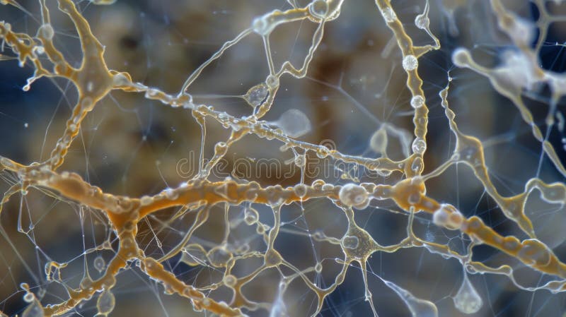 A Magnified View of a Hyphae Branching Off into Multiple Smaller Hyphae ...