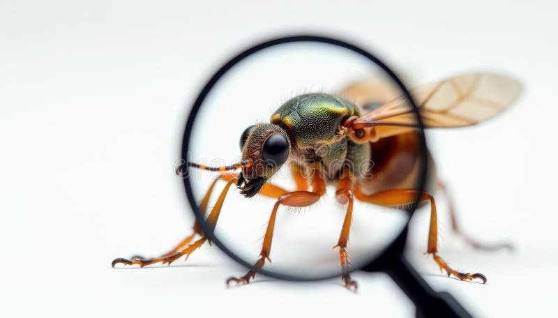 Magnified View of an Insect Against Pure White, Pure White, Specimen ...