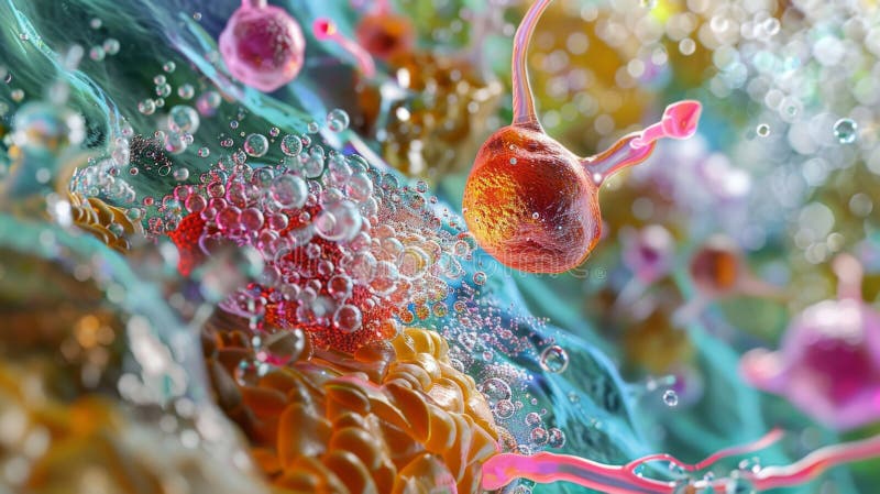 A Magnified View of a Lysosome Containing Various Enzymes and ...