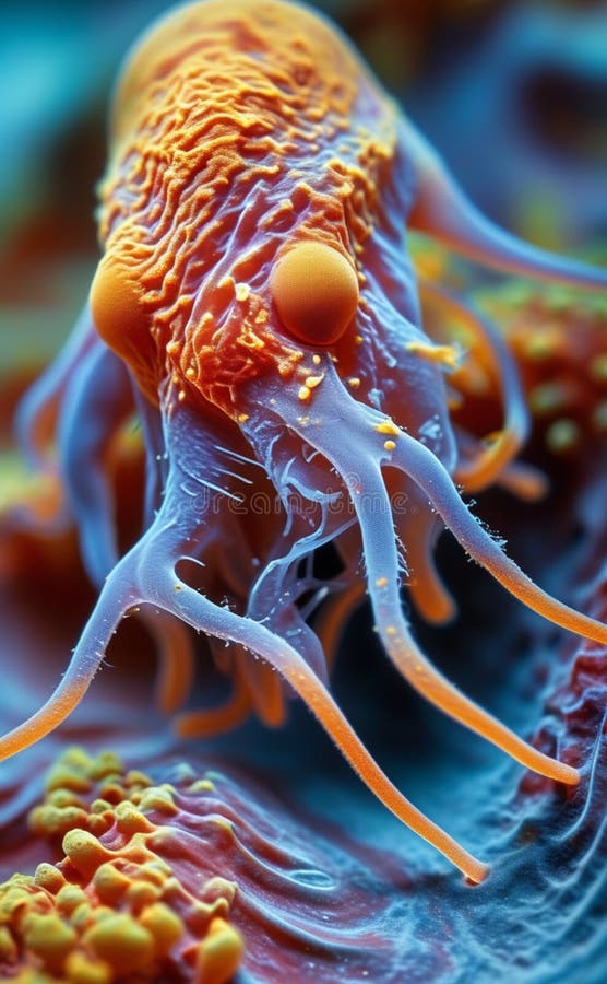 A Close Up of a Cell with a Cell Inside Stock Illustration ...