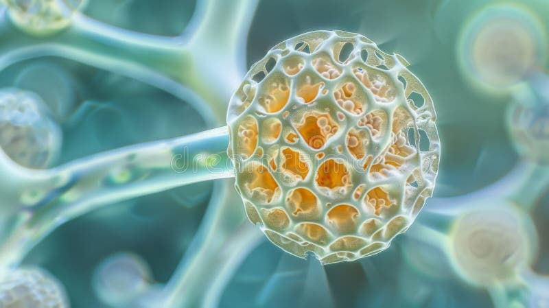 A Magnified View of a Single Sporangium Its Surface Covered in a ...