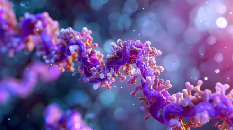 A Magnified View of a Single Strand of RNA Showing Its Slightly ...