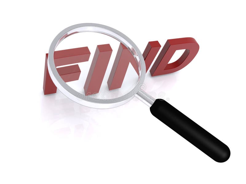 Magnifying word practical stock illustration. Illustration of device ...