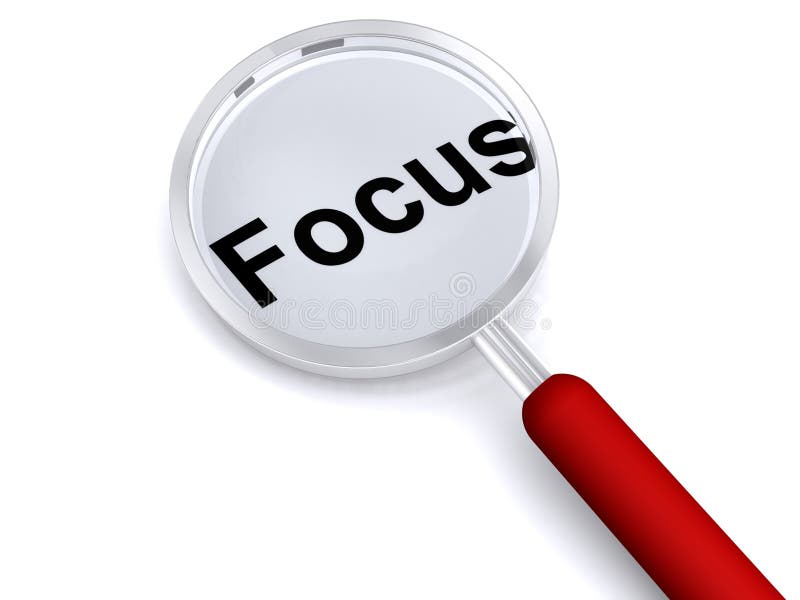 Magnified word focus stock illustration. Illustration of closeup - 16086468