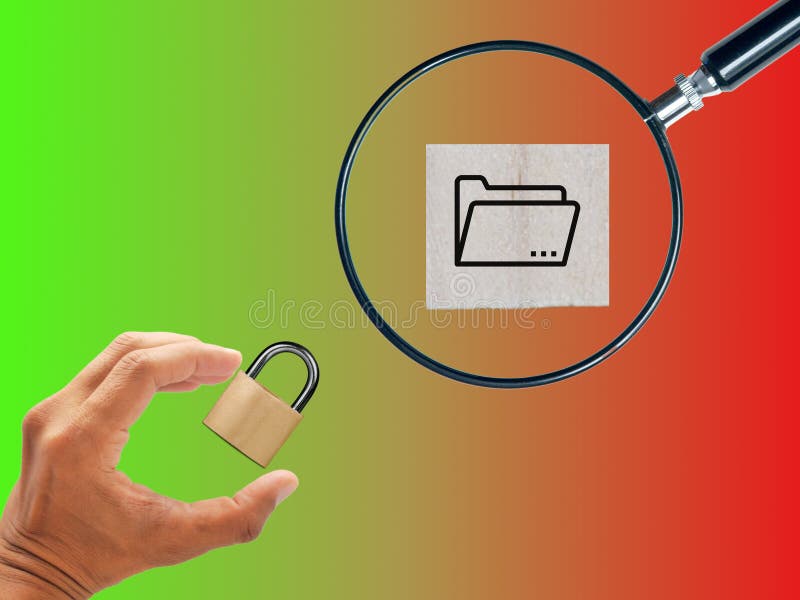 Magnifier for Advertising Security Data with a Wood Block Icon File, a ...