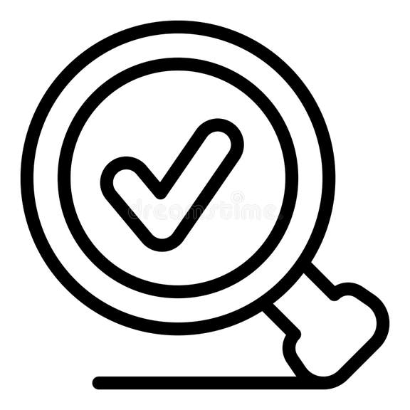 Magnifier Approved Icon Outline Vector. Creative Target Stock ...