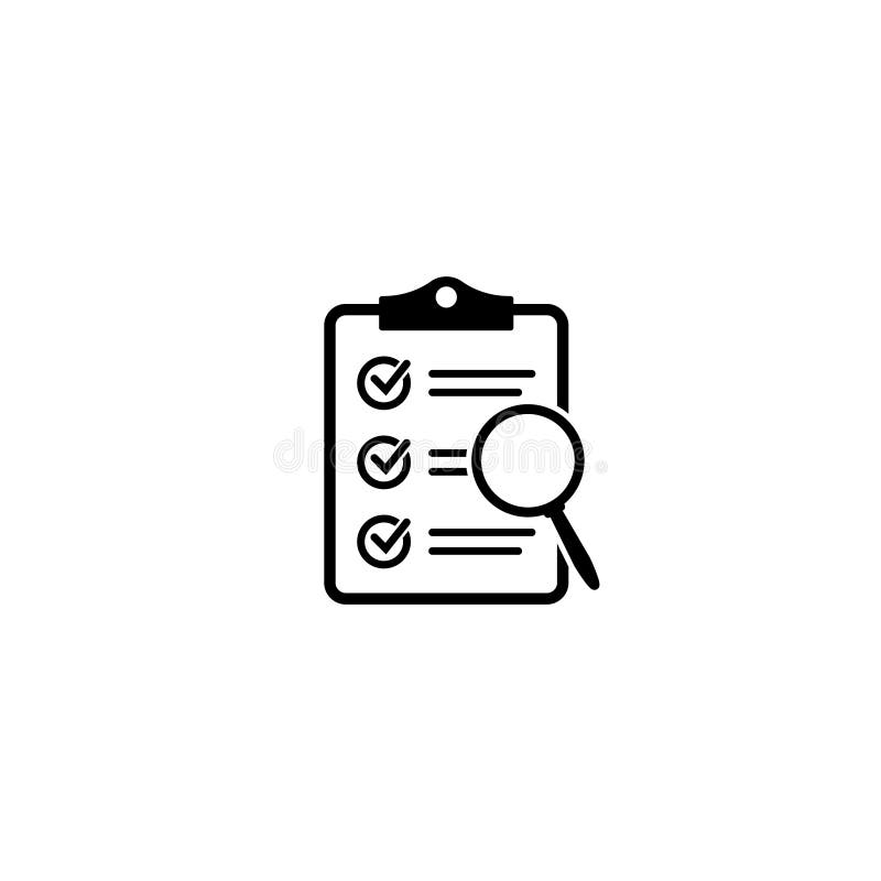 Magnifier Assessment Checklist Icon. Stock Illustration - Illustration ... Magnifier Assessment Checklist Icon. Stock Illustration - Illustration ...