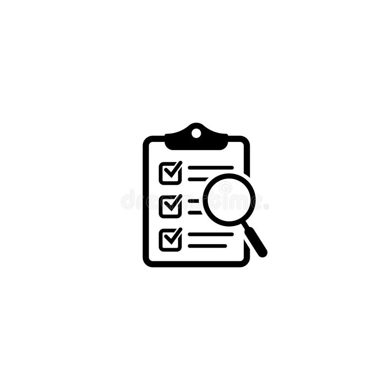 Magnifier Assessment Checklist Icon Stock Vector - Illustration of ...