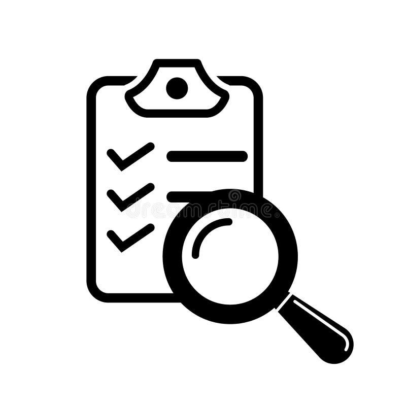 Magnifier Assessment Checklist Icon. Stock Illustration - Illustration ... Magnifier Assessment Checklist Icon. Stock Illustration - Illustration ...