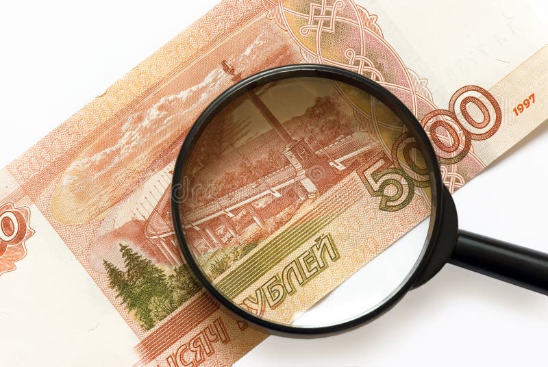 Magnifier on banknotes stock photo. Image of tools, interest - 28317244