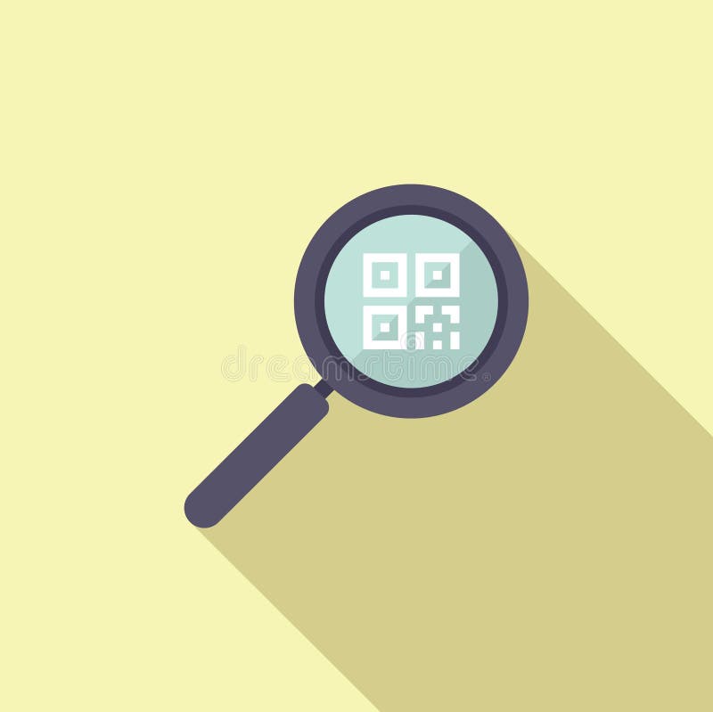 Magnifier Bar Code Icon Flat Vector. Sign Design Device Stock ...