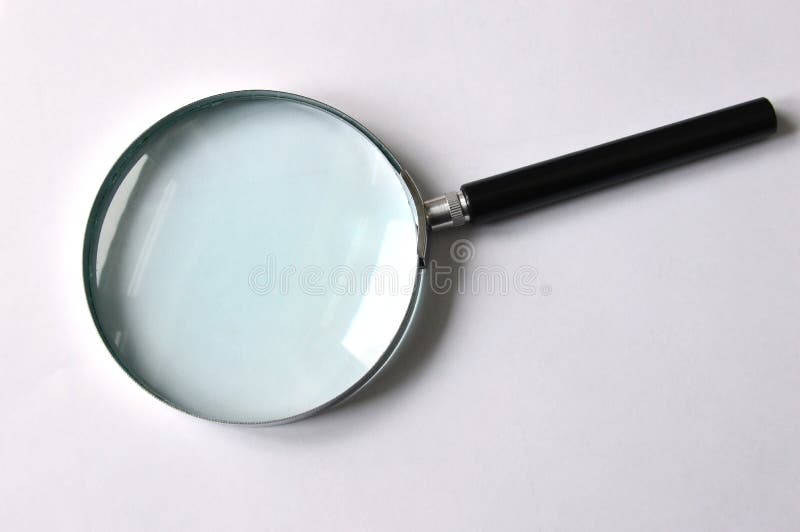 Magnifier with Black Handle on a White Background. Magnifying Glass ...