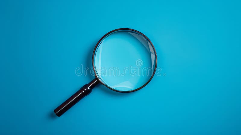 Magnifier on Blue Background. Generative AI Stock Illustration ...