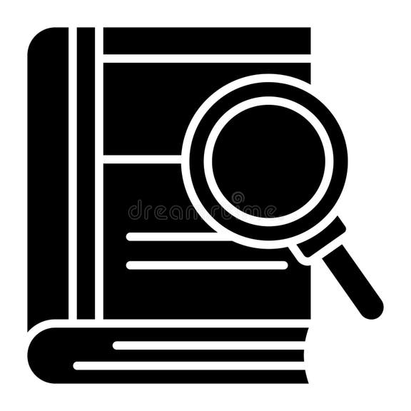 Magnifier with Book, Vector Design of Research Book Stock Vector ...