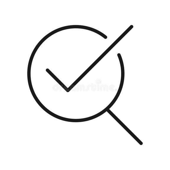 Magnifier with Check Mark Icon. Quality Control Illustration Stock ...