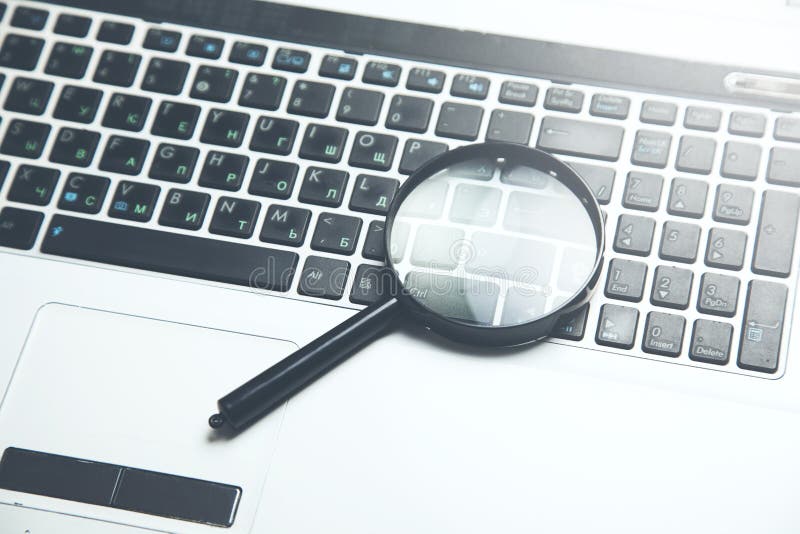 Magnifier on Computer Keyboard Stock Image - Image of search, keyboard ...