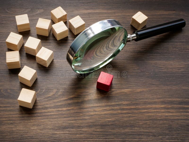 Employee Assessment. Manager with Magnifying Glass Stock Photo - Image ...