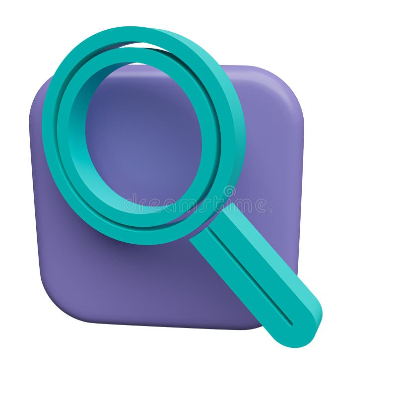 Magnifier 3d Icon Render Illustration Stock Illustration - Illustration ...