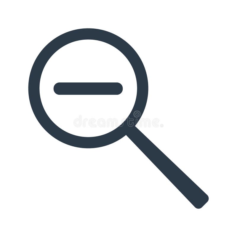 Magnifier Decrease Zoom Icon in Flat Style. Vector Illustration Isolated on White Background ...