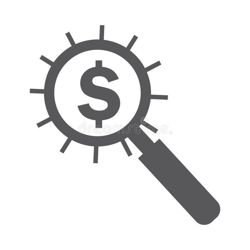 Magnifier with Dollar Symbol. Vector Illustration Decorative Design ...