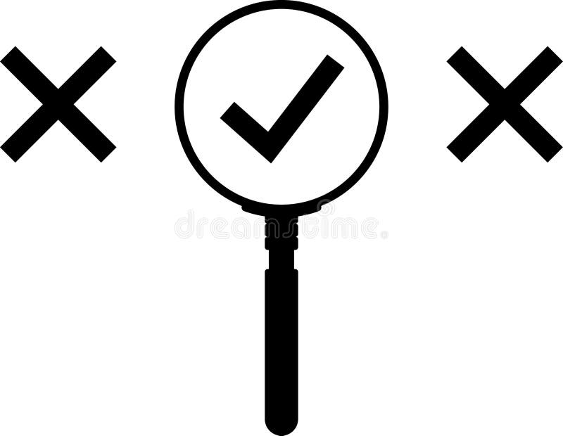 Magnifier Enlarging the Correct or Check Mark Icon. Business Industrial ...