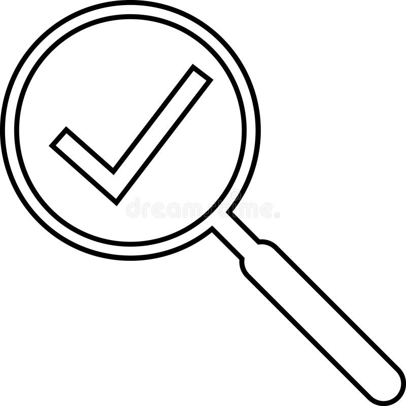 Magnifier Enlarging the Correct or Check Mark Icon. Business Industrial ...