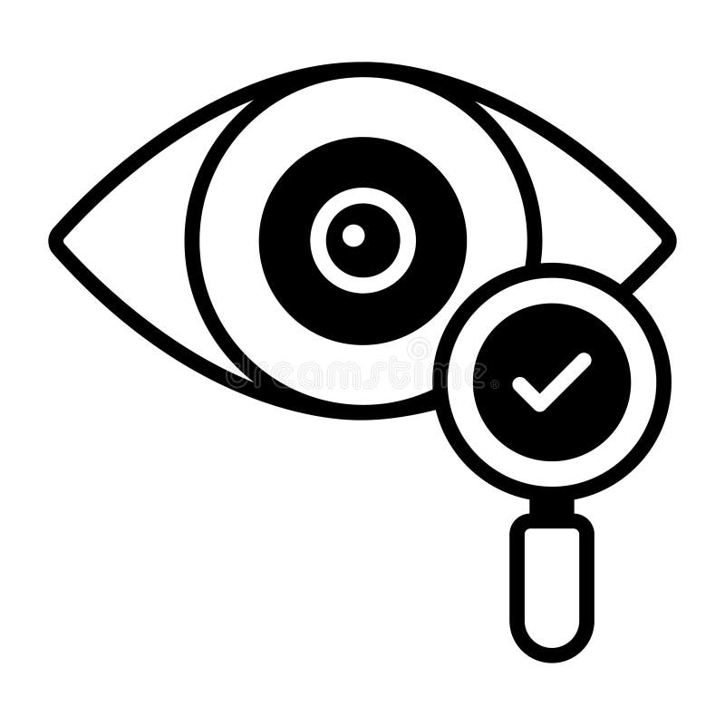 Magnifier on Eye Concept of Eye Test, Medical and Health Vector Stock ...