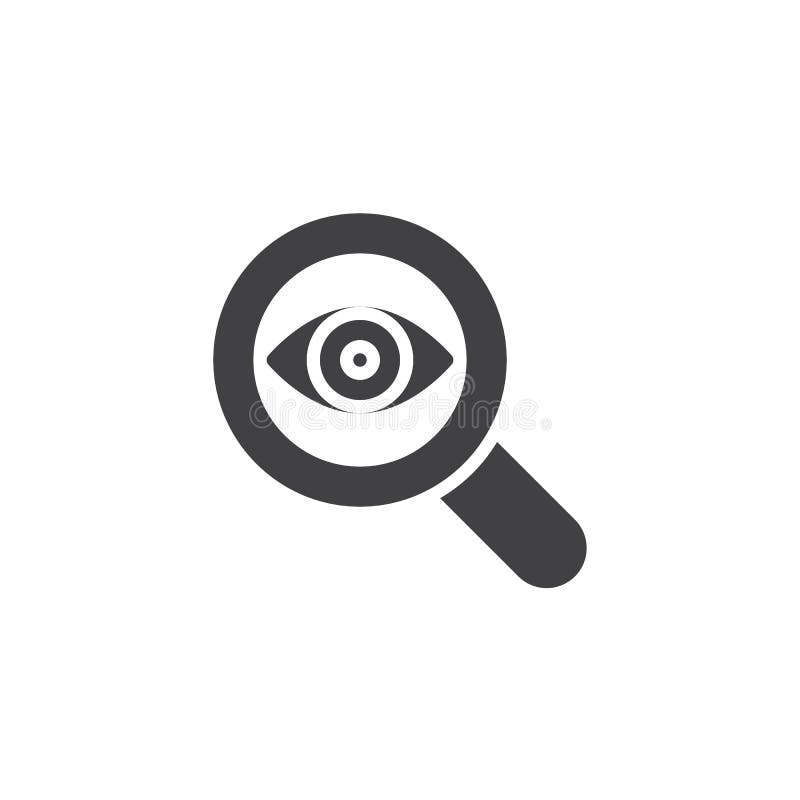 Magnifier with Eye Vector Icon Stock Vector - Illustration of test ...