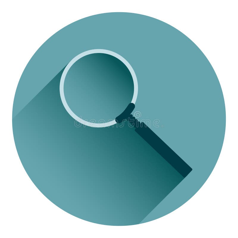 Magnifier flat icon stock vector. Illustration of examination - 159553997