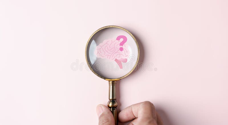 Magnifier Focus To Human Brain with Question Icon. Smart, Creative ...