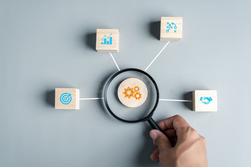 Magnifier Focus To Management Develop Setting Icon Which for Planning ...