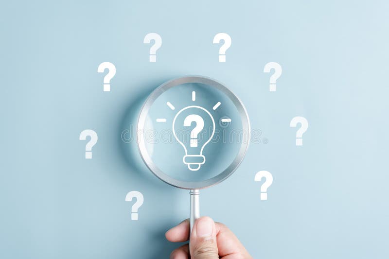 Magnifier Focus To Question Inside Light Bulb Which among Question Icon ...