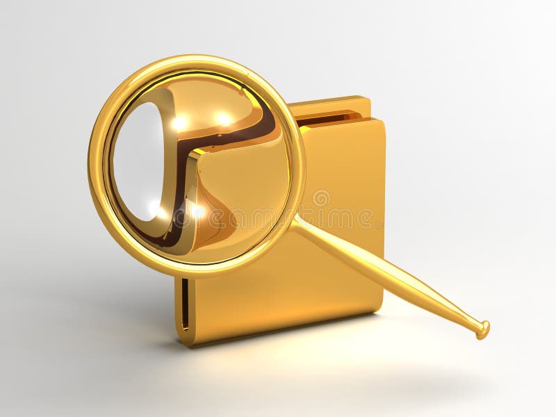 Search File and Folder. 3D Icon Stock Illustration - Illustration of ...